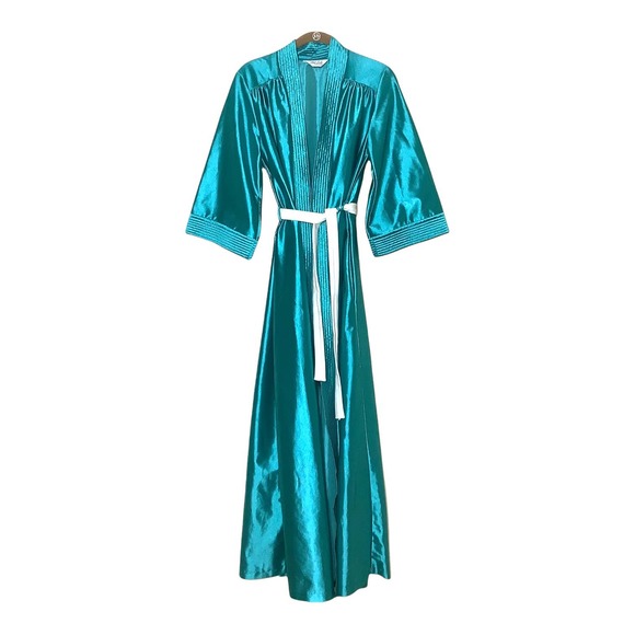 Vintage | Intimates & Sleepwear | Vintage Robe Womens Sm 7s 80s Teal ...